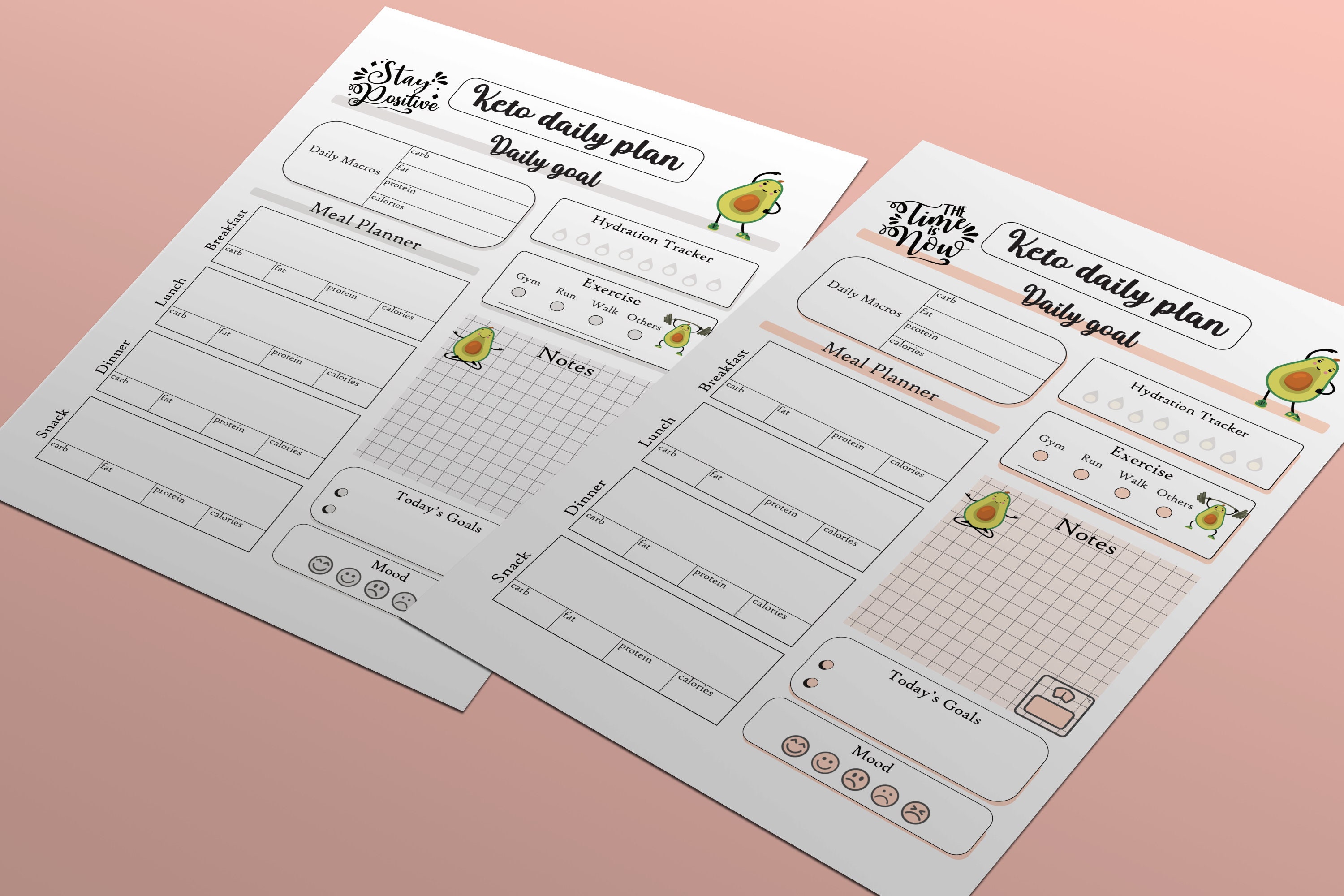 Printable Keto Daily Plan , Macros & Meal Tracking Log Ketogenic Diet ...