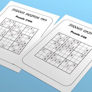 Sudoku for Kids Printable 4x4 9x9 120 Puzzles With Solutions Instant ...