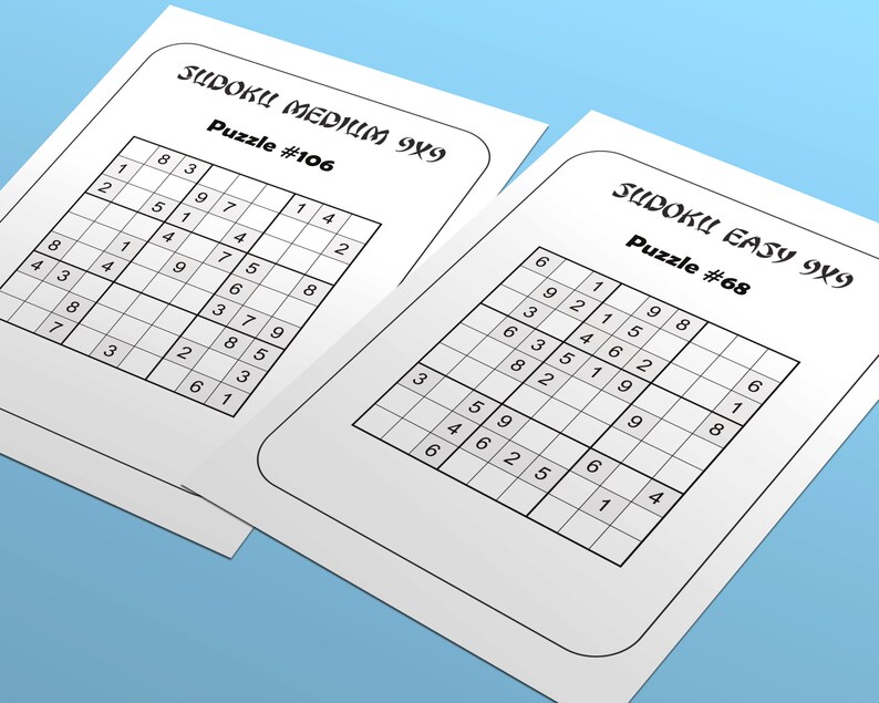 Sudoku for Kids Printable 4x4 9x9 120 Puzzles With Solutions Instant ...