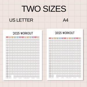 2025 Fitness Workout Tracker: Printable Exercise Calendar (digital ...