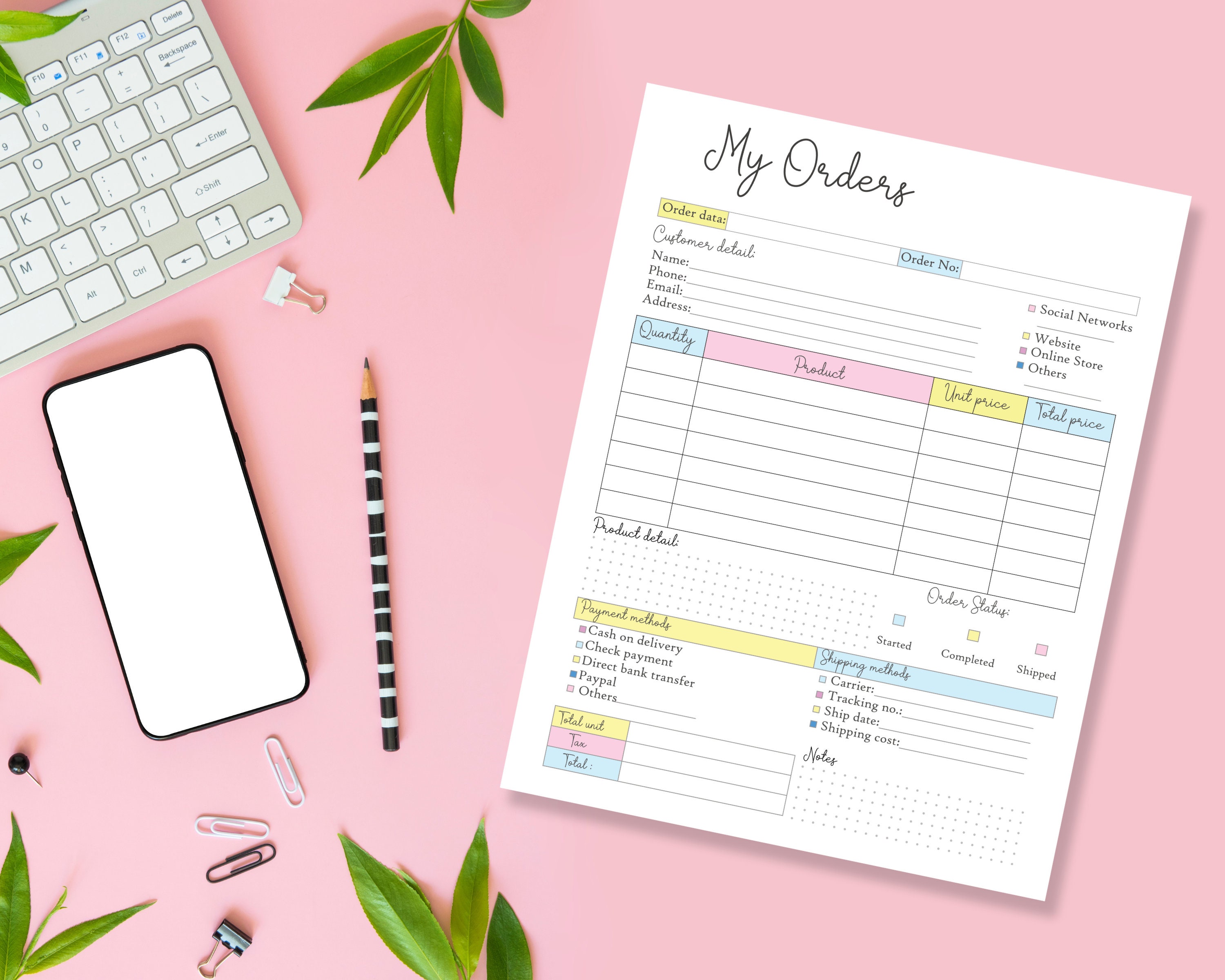 Printable Order Book: Small Business Sales Tracker (PDF) - Etsy