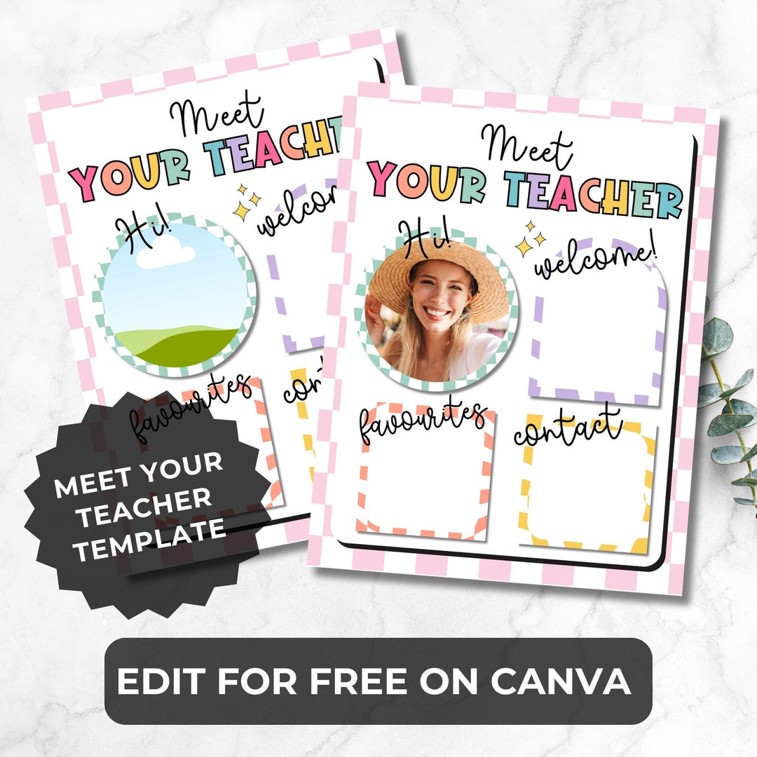 Retro Meet Your Teacher Editable Template, Personalized Teacher ...