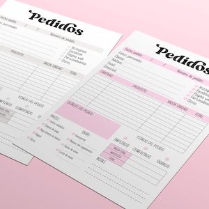Spanish Printable Order Book: Small Business Sales Tracker (A4 & Letter ...
