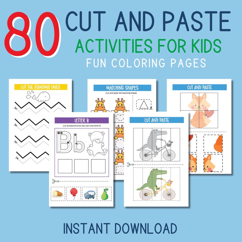 80 Fun Cut and Paste Activities for Kids | Preschool Learning ...