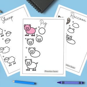 How to Draw Simple Animals for Kids, Printable Pdf Learn to Draw ...
