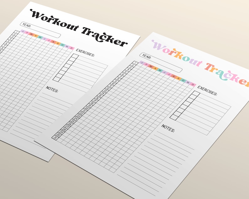 2025 Printable Fitness Workout Tracker, Exercise Tracker, Coloring ...