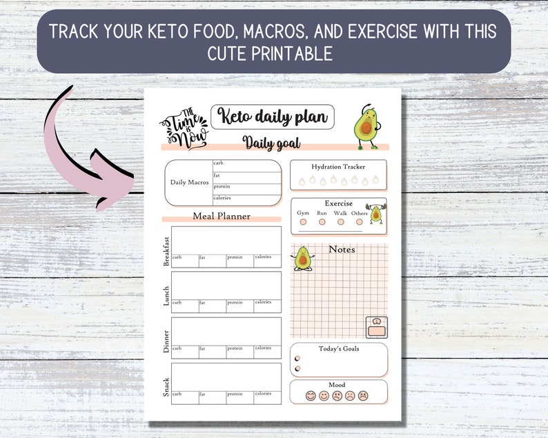 Printable Keto Daily Plan , Macros & Meal Tracking Log Ketogenic Diet ...