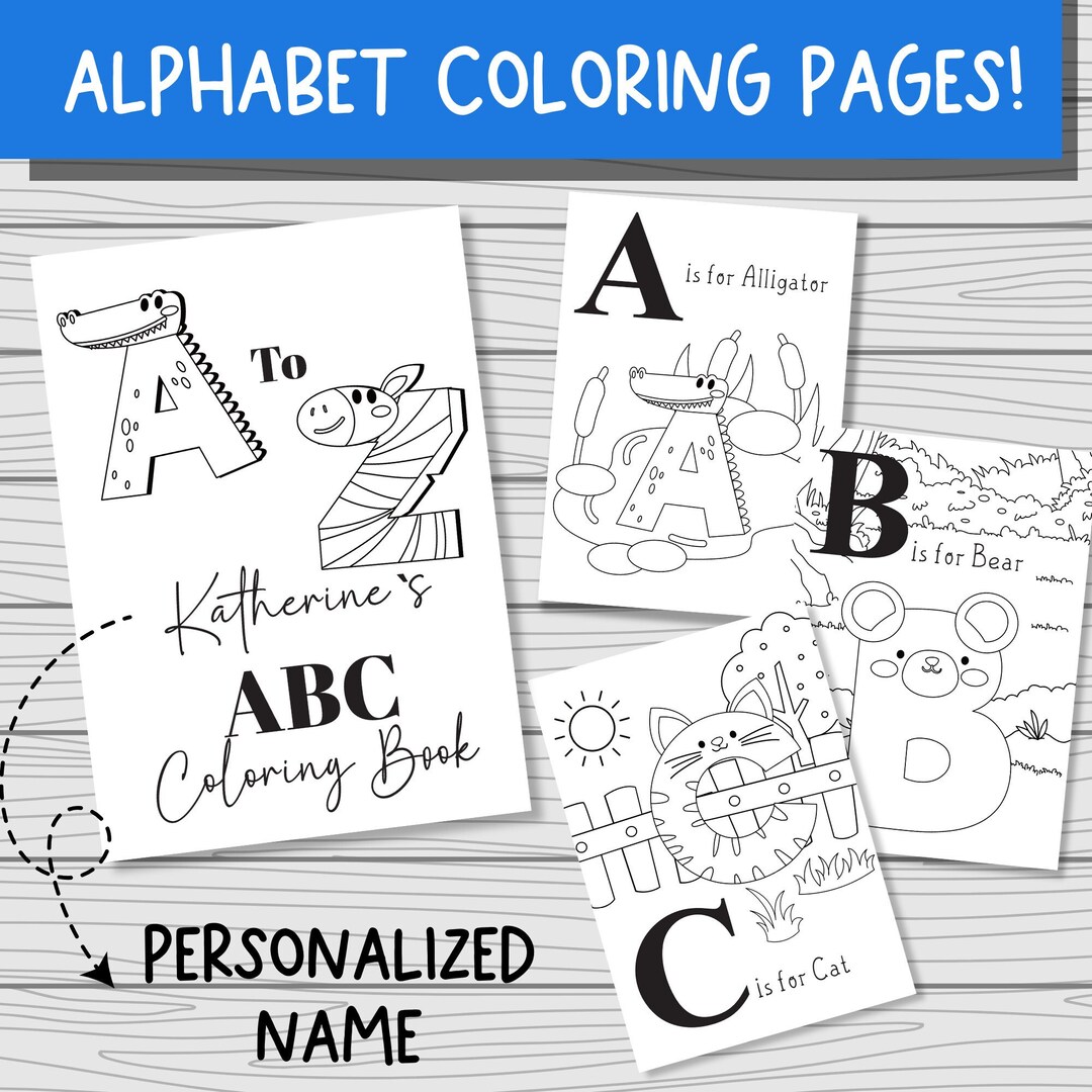 Printable Animals Alphabet Coloring Book for Kids Fun and Educational ...