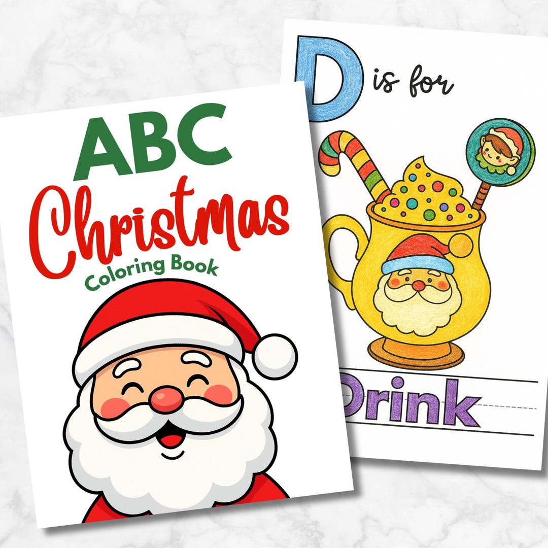 ABC Christmas Coloring Book for Kids, Printable Alphabet Activity Pages ...