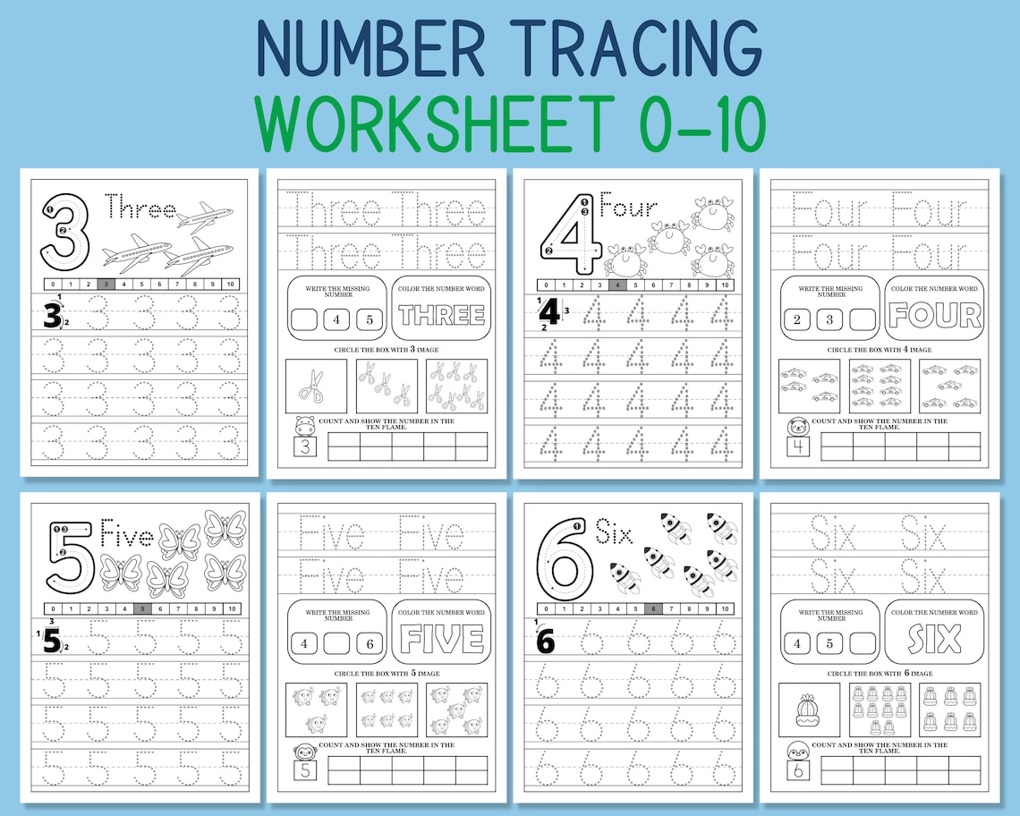 Number Tracing Worksheets 0 10 Printable With Different Activities To Learn Numbers Math