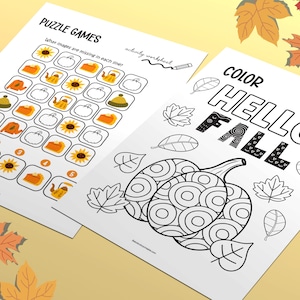 Fall Activity Bundle for Kids: Coloring Pages, Mazes (PDF Download) - Etsy