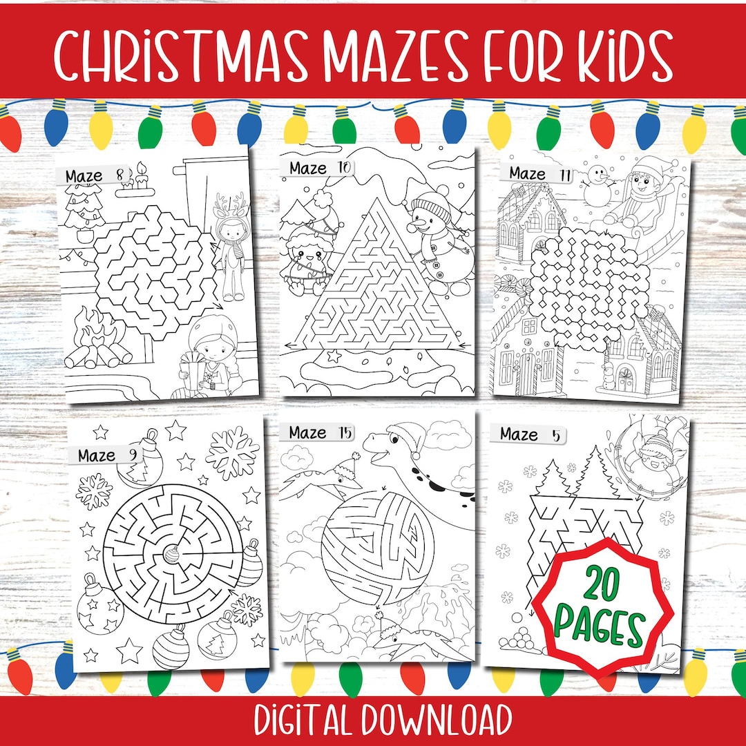 20 Christmas Mazes to Print for Kids, Fun Christmas Activities ...