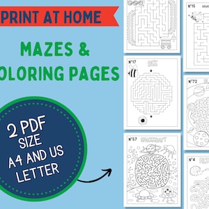 80 Printable Kids Mazes With Solutions | Fun Activities, Coloring Pages ...