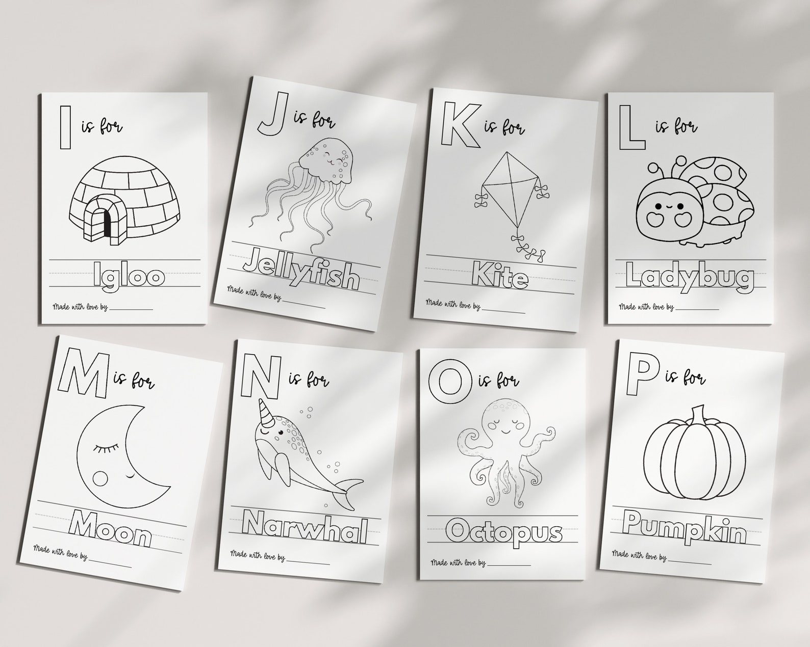 Printable ABC Baby Shower Coloring Book , First Baby Alphabet Pages ...
