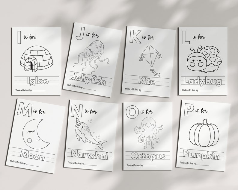 Printable ABC Baby Shower Coloring Book , First Baby Alphabet Pages ...