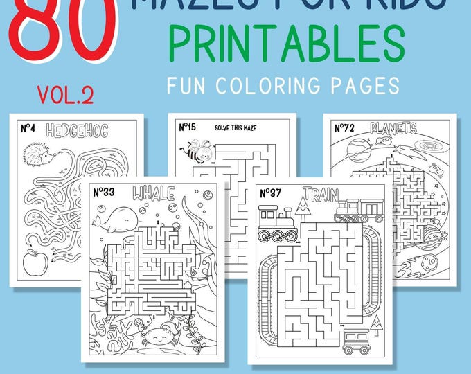 Printable Mazes for Kids, Answers Included, PDF Format Download ...