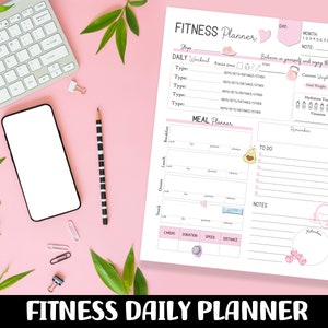 Printable Fitness Daily Goal Planner, Workout Exercises Log, Health ...