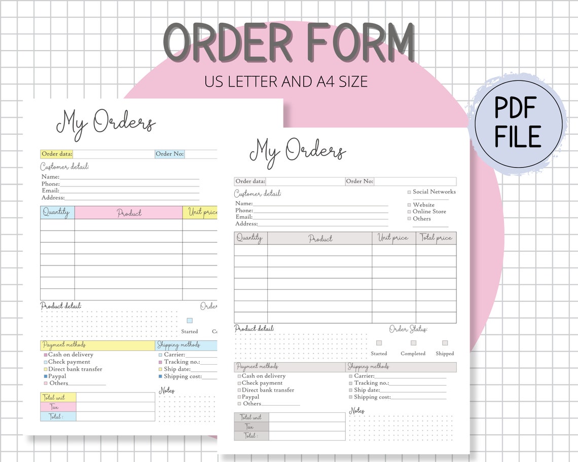 Printable Order Book: Small Business Sales Tracker (PDF) - Etsy