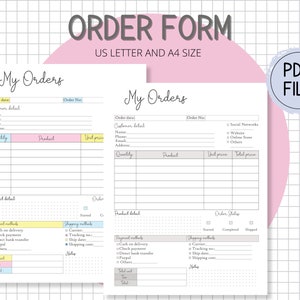 Printable Order Book: Small Business Sales Tracker (PDF) - Etsy