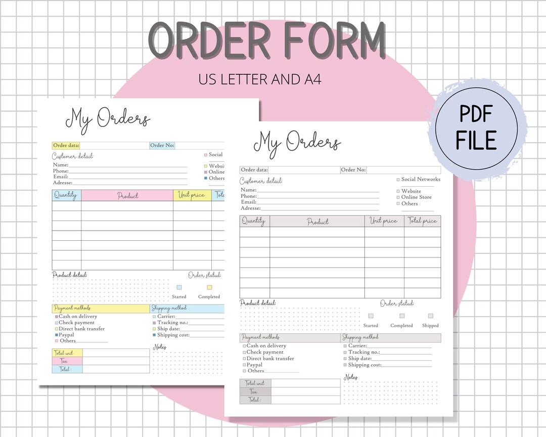 Printable Order Book for Small Businesses Keep Track of Your - Etsy