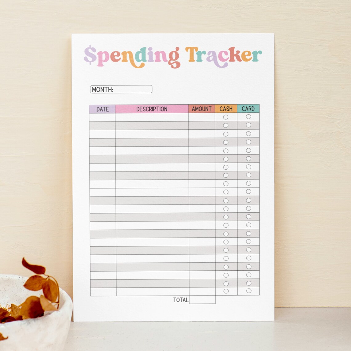 Printable Spending Tracker, Transaction Log Purchase Recorder, Money ...