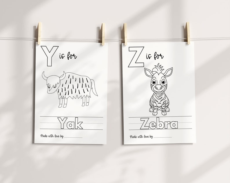 Printable ABC Baby Shower Coloring Book , First Baby Alphabet Pages ...