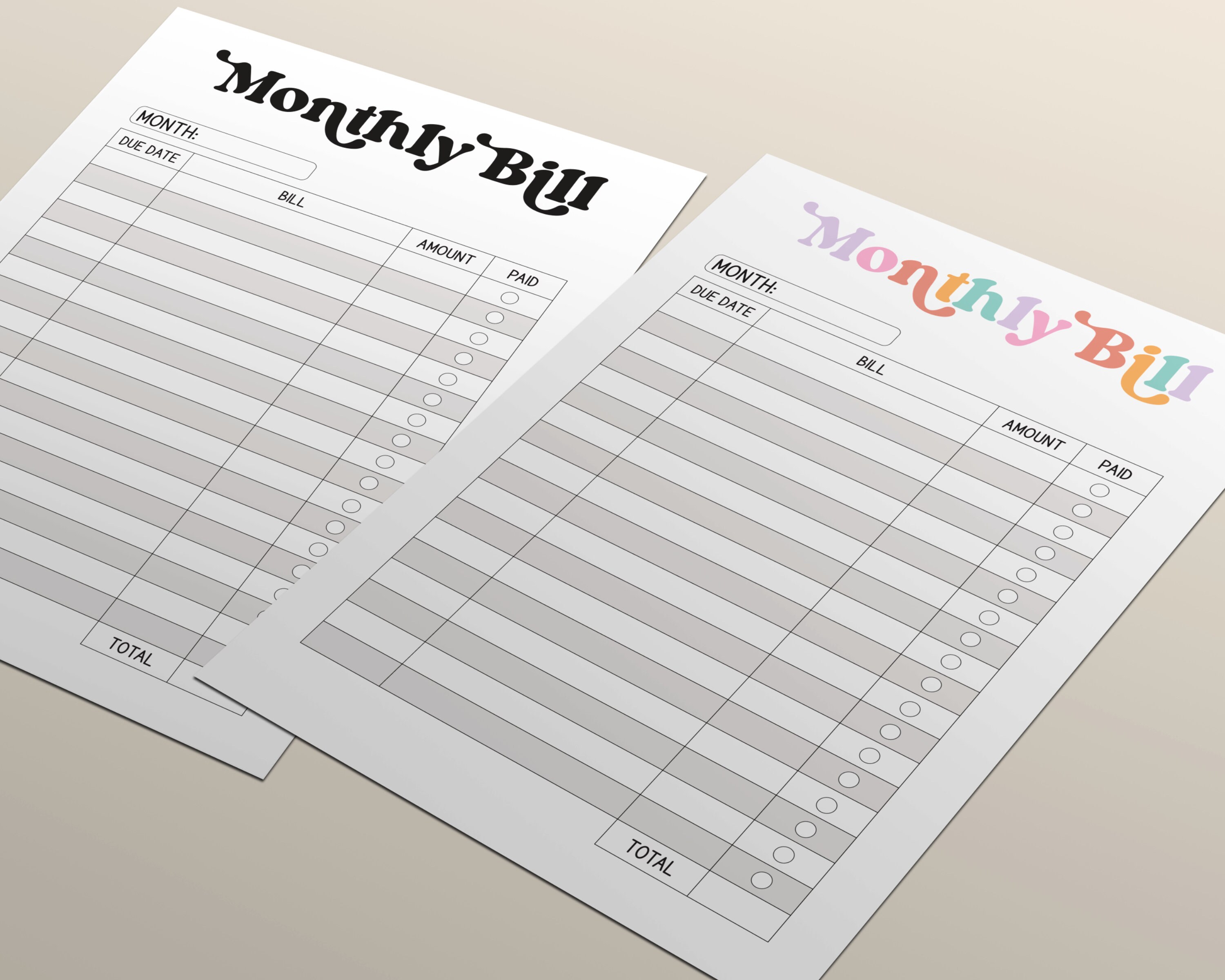Monthly Bill Tracker Printable, Bill Pay Checklist Organizer, Utility ...