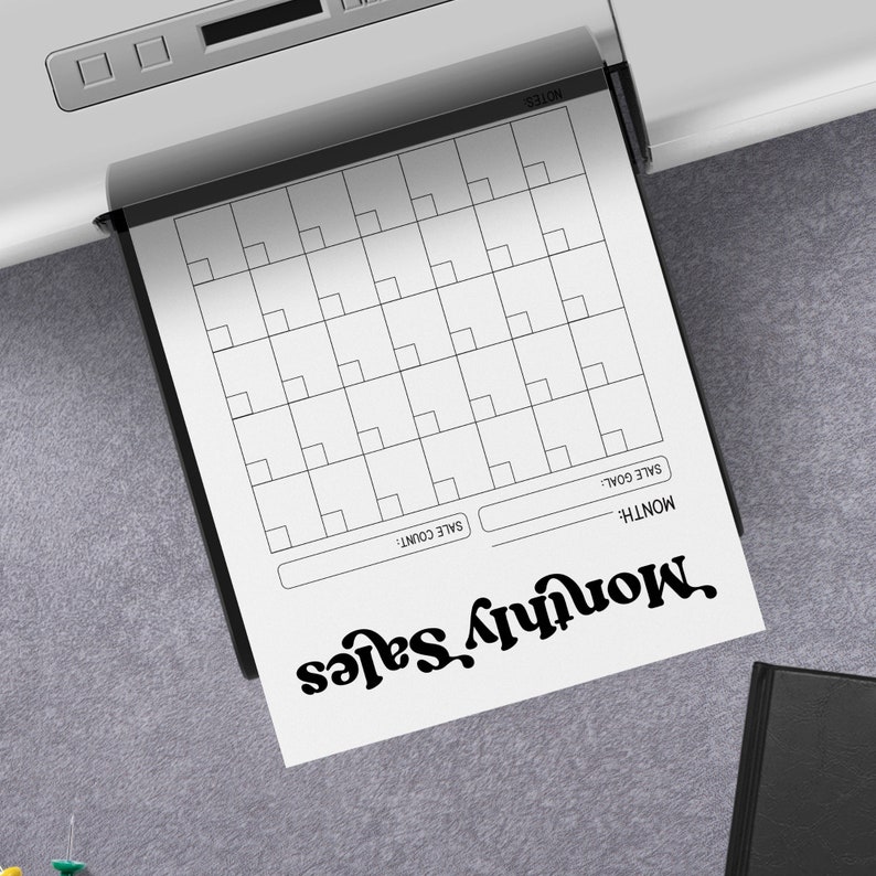 Printable Monthly Sales Tracker Calendar: Small Business Sales Log ...