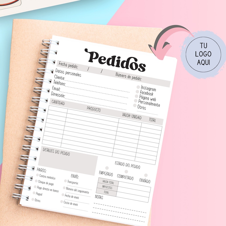 Spanish Printable Order Book for Small Businesses Keep Track of Your ...