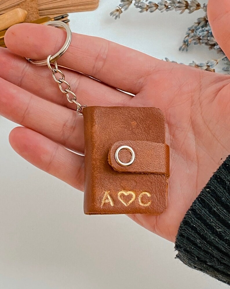 Personalized Leather Photo Keychain Couples Gift for - Etsy