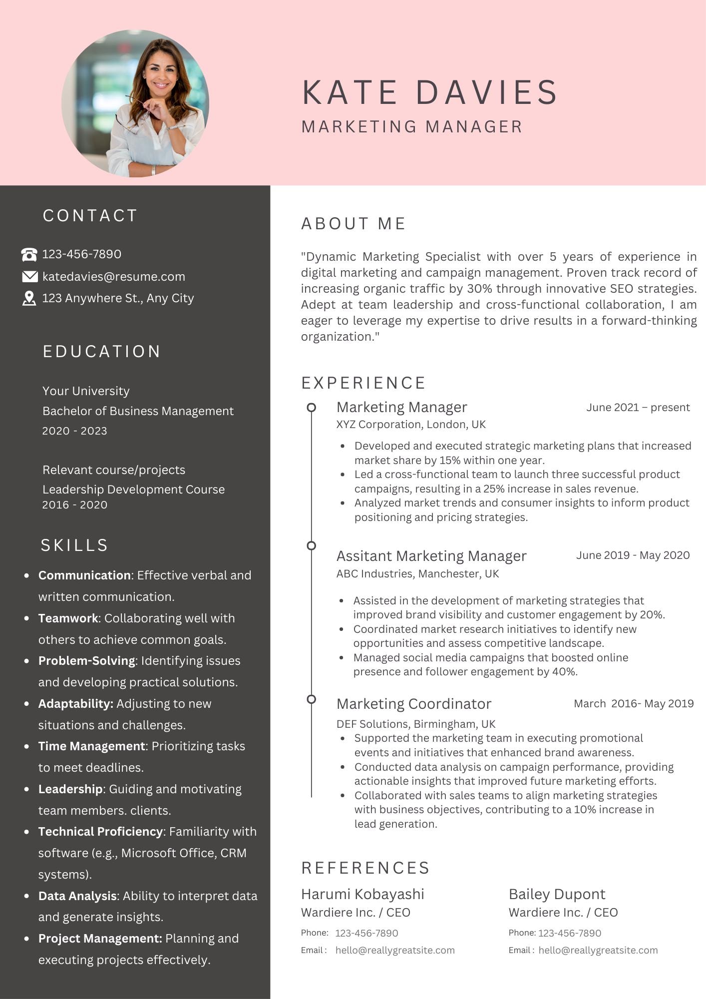 Cv/resume Template - Etsy