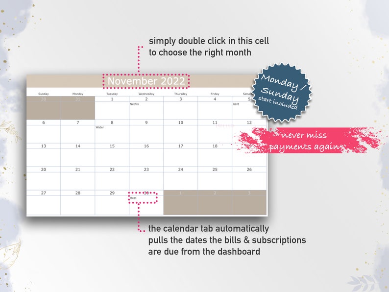 Monthly Budget Planner Spreadsheet Template for Google Sheets - Etsy
