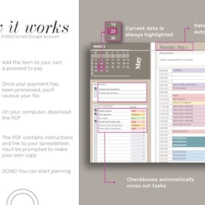 Digital Planner Spreadsheet for Google Sheets, to Do List, Monthly ...
