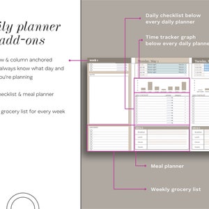 Digital Planner Spreadsheet for Google Sheets, to Do List, Monthly ...