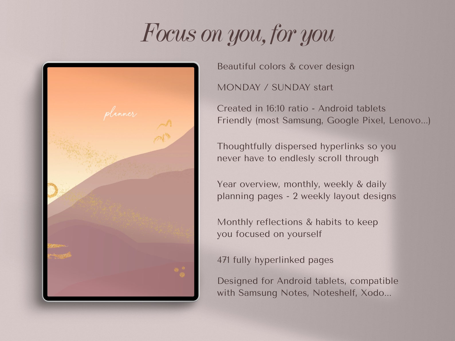 Samsung Notes Planner Undated Android Digital Planner - Etsy