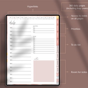 Pink Boho Undated Digital Planner for Goodnotes and Ipad: Monthly ...