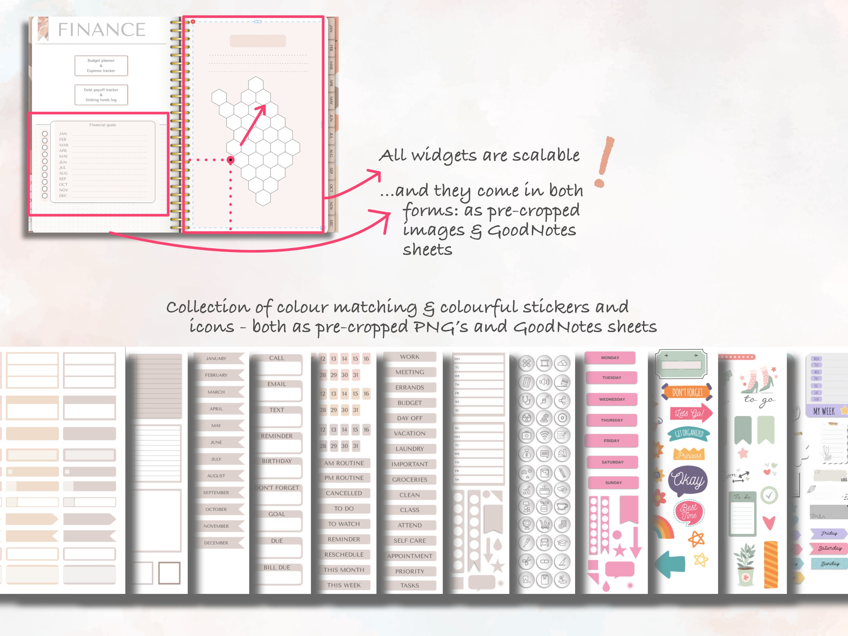 Realistic Digital Planner With Stickers for Goodnotes - Etsy