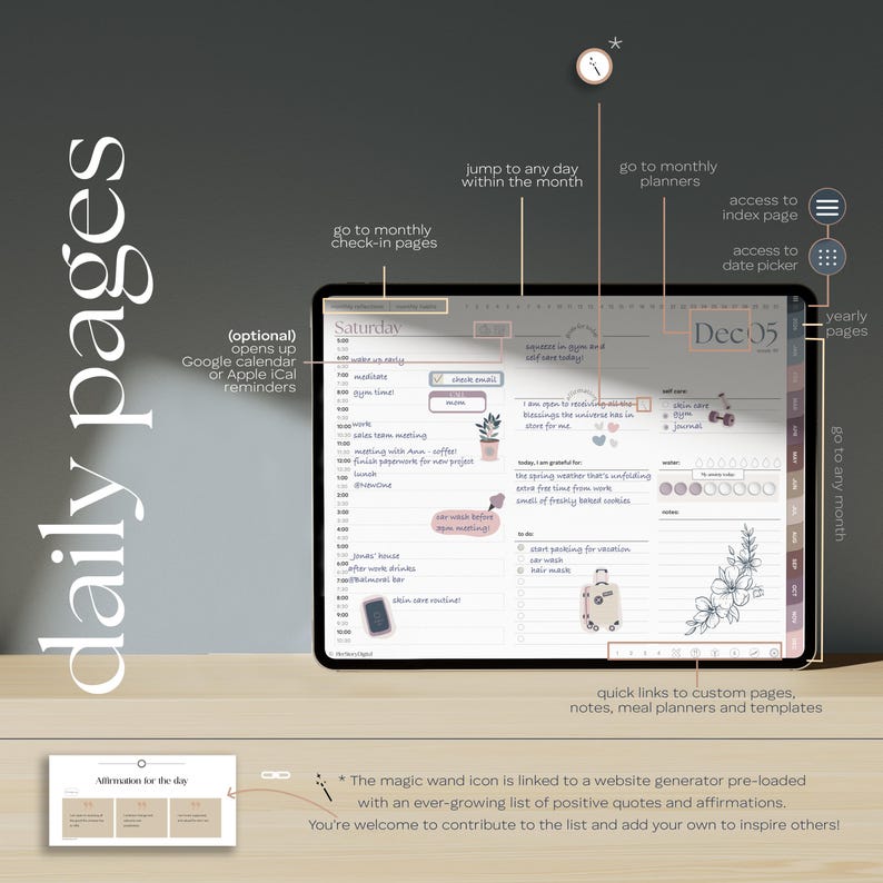 Digital Planner 2026 | Dated | for Ipad, Goodnotes | Minimalist | Daily ...
