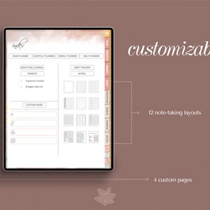 Pink Boho Undated Digital Planner for Goodnotes and Ipad: Monthly ...
