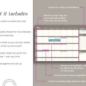 Digital Planner Spreadsheet for Google Sheets, to Do List, Monthly ...