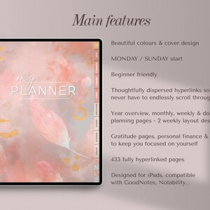 Pink Boho Undated Digital Planner for Goodnotes and Ipad: Monthly ...