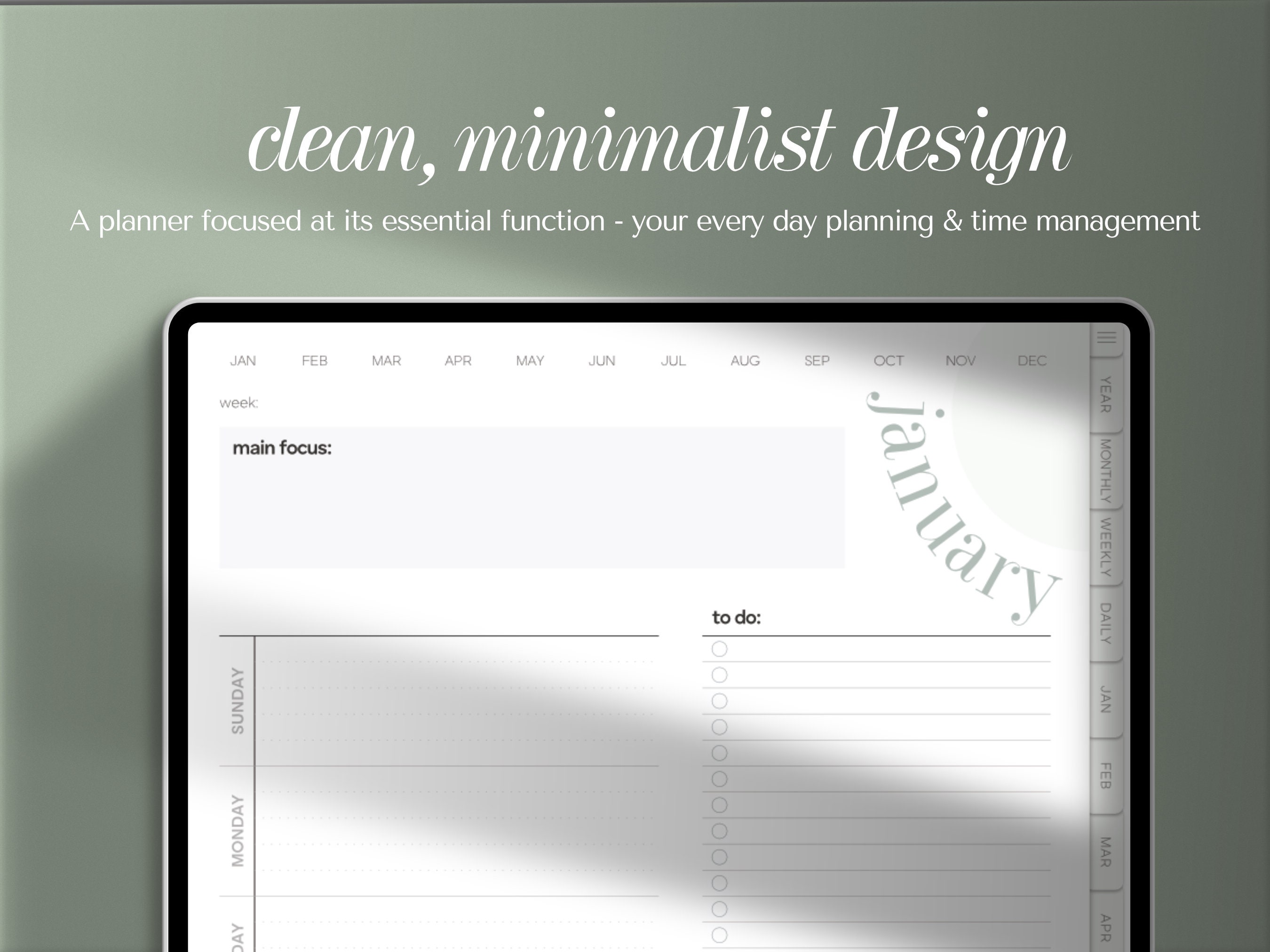 Simple Undated Digital Planner Minimalist Undated Planner - Etsy