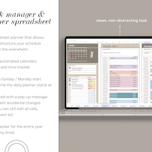 Digital Planner Spreadsheet for Google Sheets, to Do List, Monthly ...