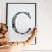 Printable Wall Art, Monogram C, Letter Poster, Office Decor, Kids Wall ...