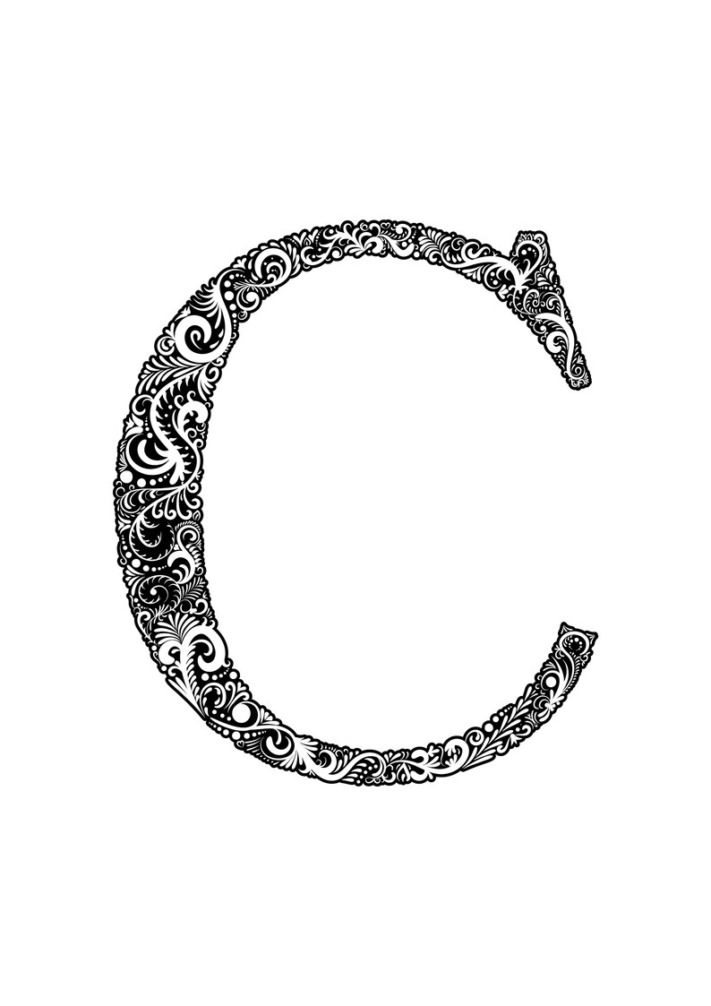 Printable Wall Art, Monogram C, Letter Poster, Office Decor, Kids Wall ...