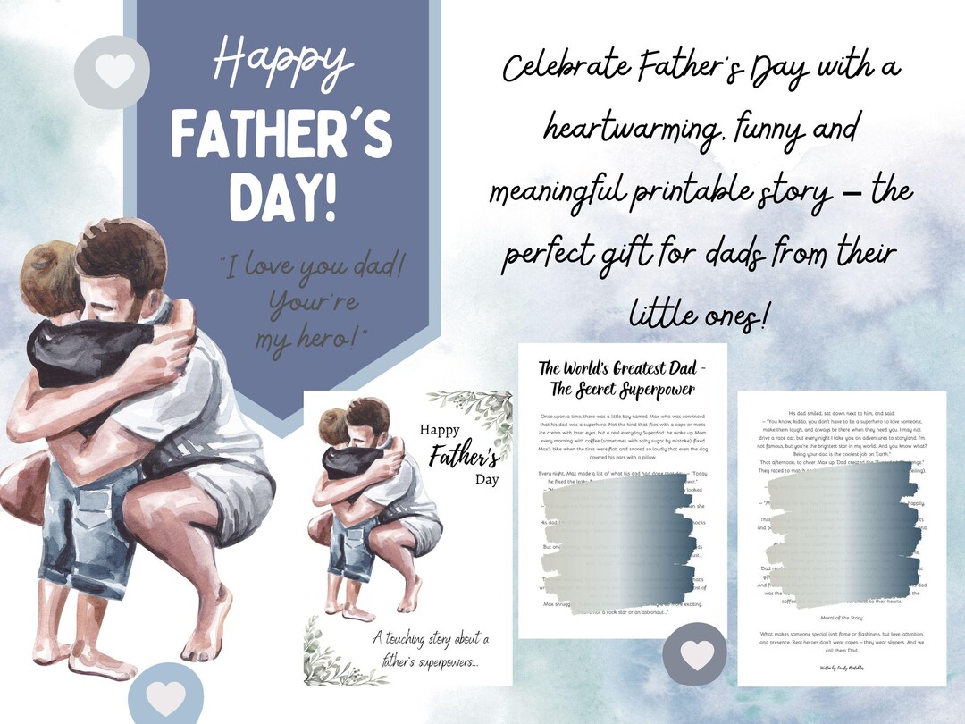 Printable Father's Day Story for Kids, Funny & Heartwarming Dad Gift ...
