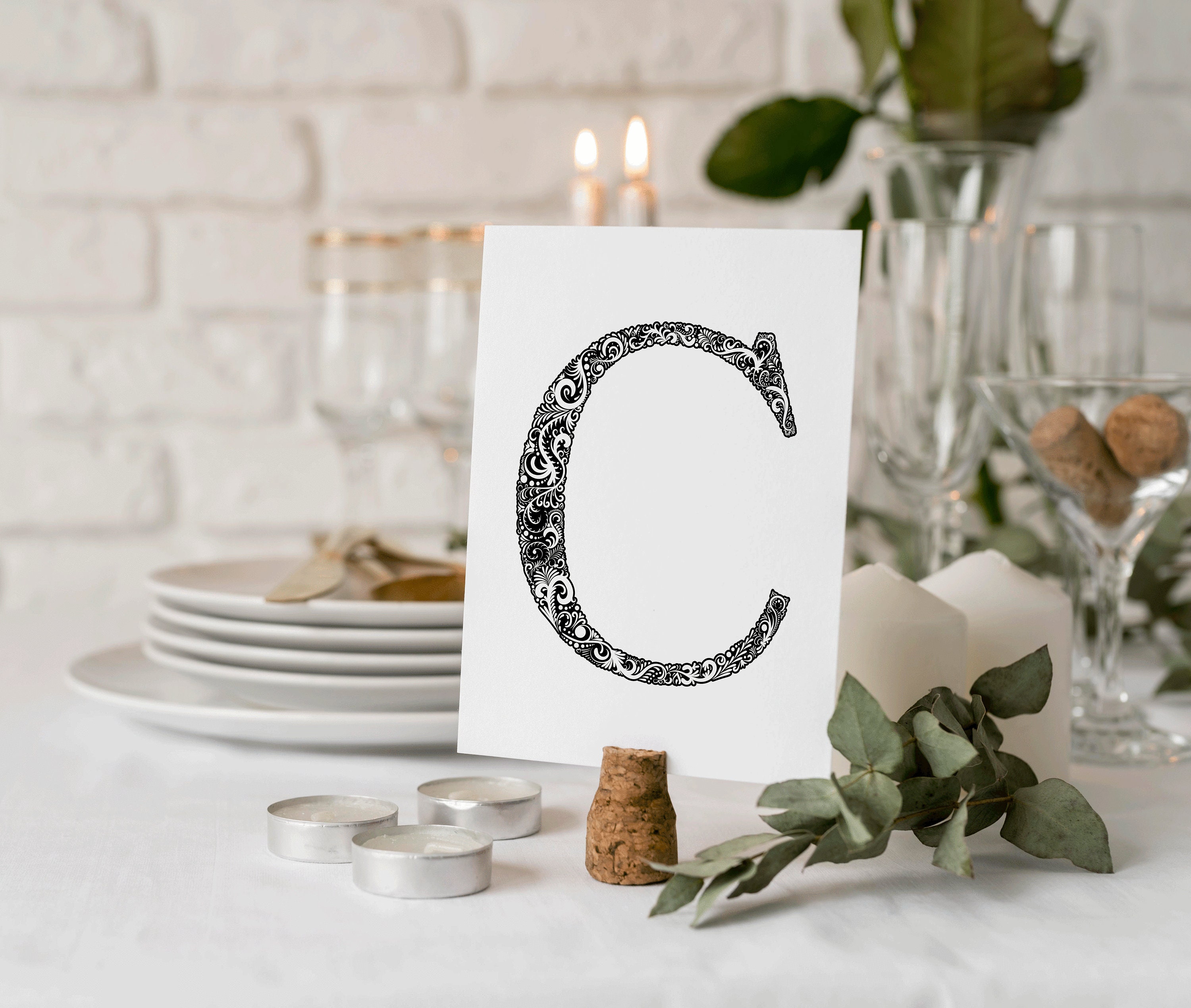Printable Wall Art, Monogram C, Letter Poster, Office Decor, Kids Wall ...