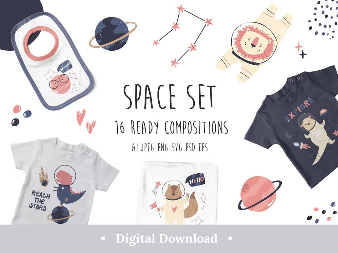Cute Space Astronaut Clipart Png for Kids Baby Animals Pastel Nursery ...