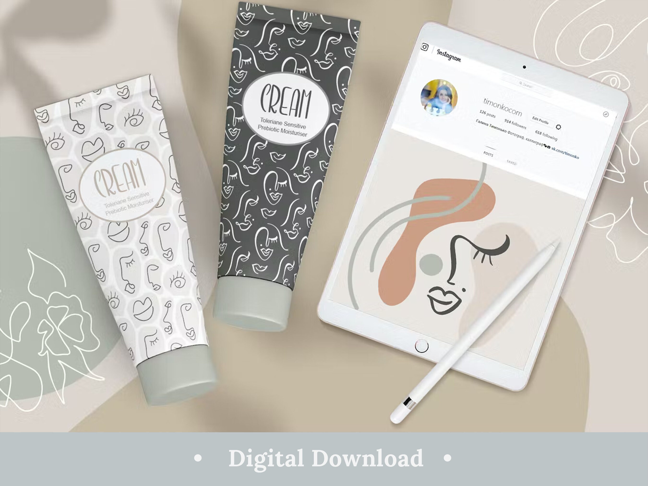 Line Art Faces Svg Bundle Abstract Face Laser Cut Designs Cricut File ...