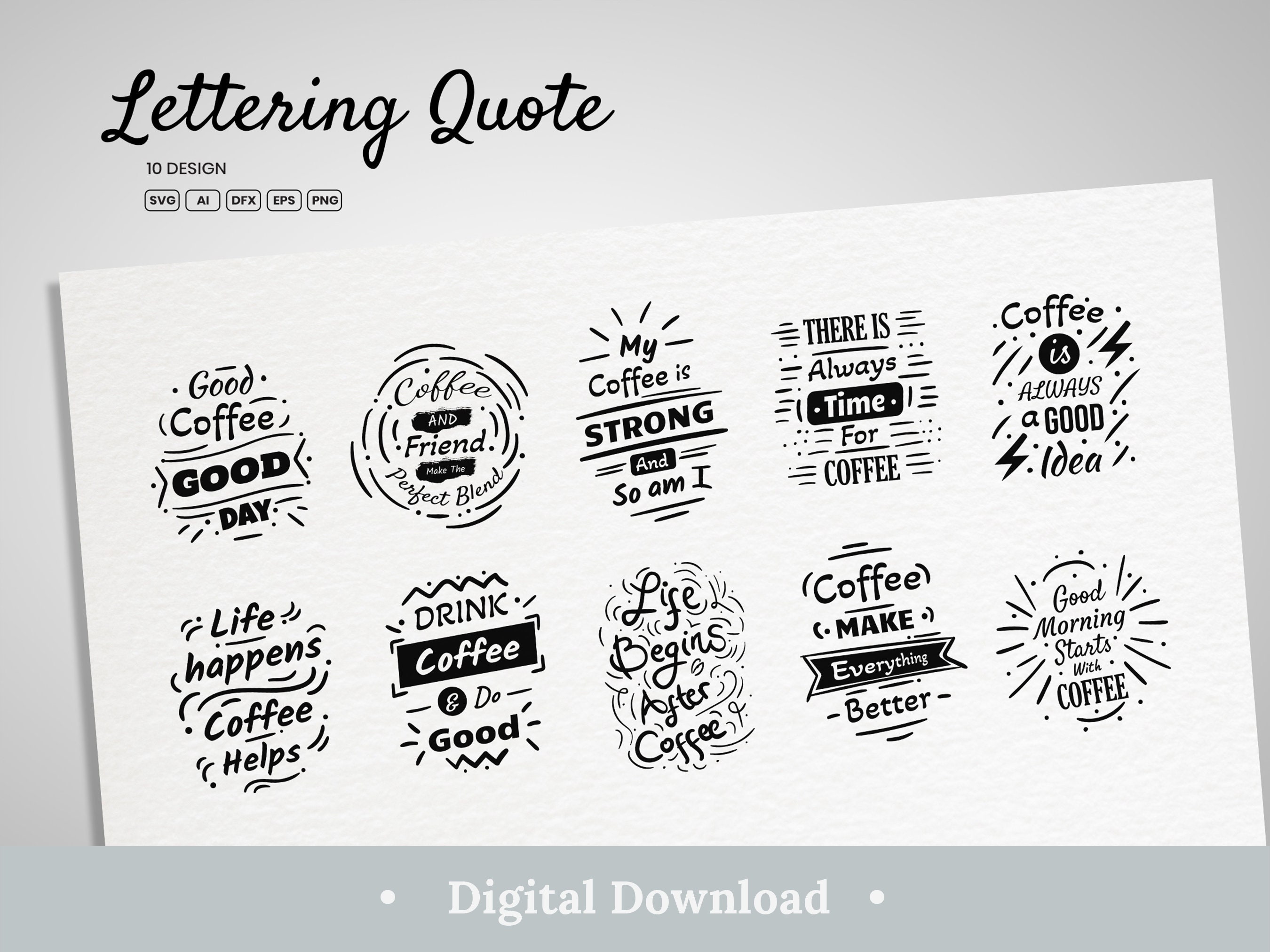 Motivational Quotes Svg Coffee Laser Cut Designs Cricut File Digital ...
